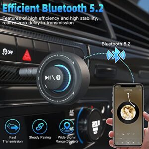 Lavales B06T4 Bluetooth 5.2 Receiver adpter Dual Link Low Latency/HD Audio, Aux Bluetooth Audio Receiver Adapter for Car,Home Stereo,Wired Speaker