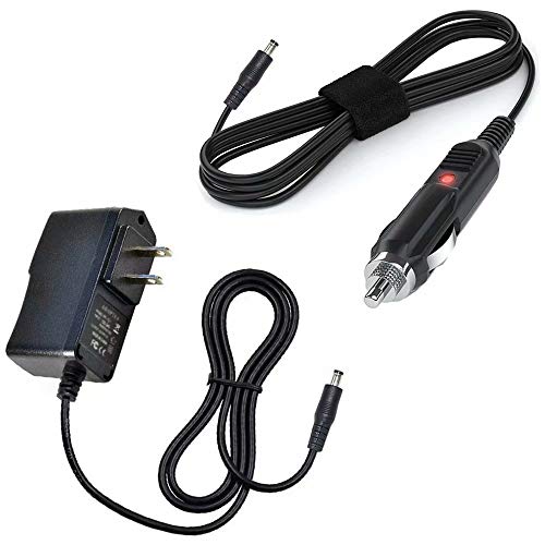 (Taelectric) Car Charger+AC Power Adapter for GPX PD951 B/U PD951W PD951R Portable DVD Player