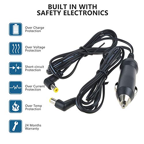 SupplySource Car Two Output DC Adapter for RCA DRC6272 DRC6272b r1 DRC6272br1 7" Dual Portable DVD Player 7-Inch Twin Mobile DVD Players Auto Vehicle Boat RV Cigarette Lighter Plug Power Supply