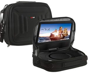 navitech portable dvd player headrest car mount/carry case compatible with the alba cce71dvdduo 7″