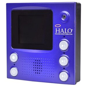 halo lcd personal video camera messenger w/built-in mic & magnet portable(blue)