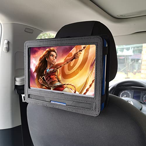 Portable DVD Player Headrest Mount Holder Car Headrest Mount Holder Strap Case for Swivel & Flip Style Portable DVD Player with 10 inch to 10.5 inch Screen (XCZB-10)