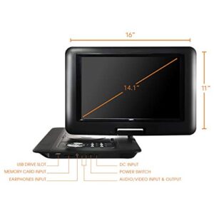 Trexonic 14.1" Portable DVD Player with Tft-LCD Screen and USB/SD/AV Inputs