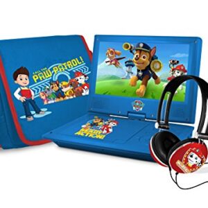 Ematic NPW7221PW Nickelodeons Paw Patrol Theme Portable DVD Player with 9-Inch Swivel Screen, Travel Bag and Headphones, Blue