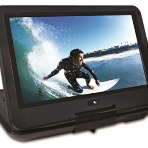 Ematic Portable DVD Player with 12-inch LCD Swivel Screen, Travel Bag, Headphones and Remote Control, Black