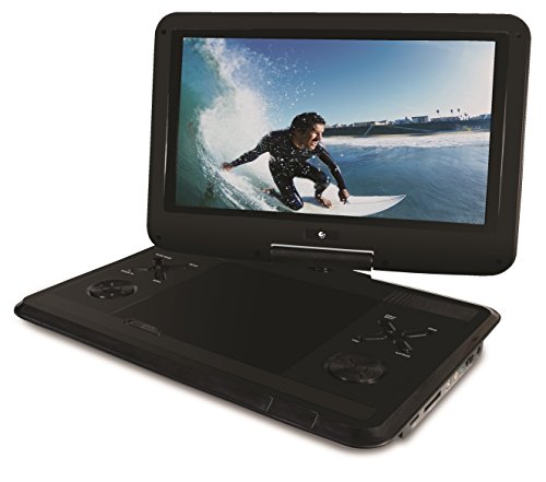 Ematic Portable DVD Player with 12-inch LCD Swivel Screen, Travel Bag, Headphones and Remote Control, Black