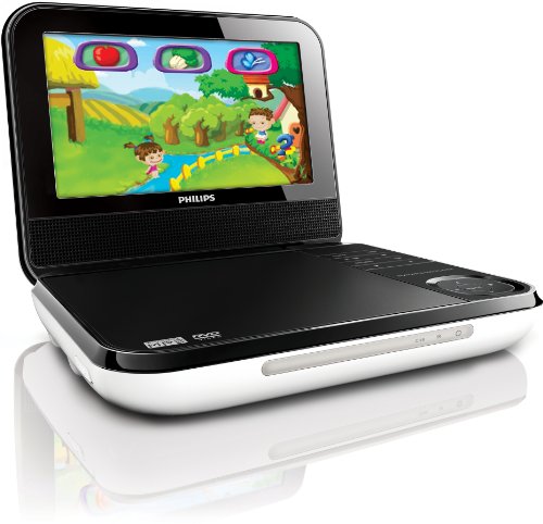 Philips PD703/37 7-Inch LCD Portable DVD Player with Wireless Game Controller, White