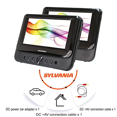 Sylvania SDVD7750 Dual 7-Inch Portable LCD DVD Player - Black