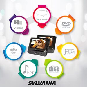 Sylvania SDVD7750 Dual 7-Inch Portable LCD DVD Player - Black