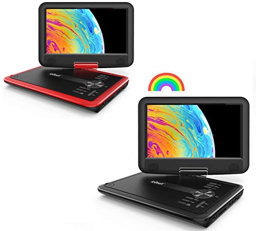 ieGeek 11.5'' Black and Red Portable DVD Player