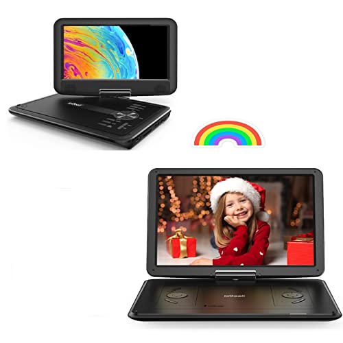 ieGeek 16.9'' Black Portable DVD Player with Screen and 11.5'' Black Car DVD Player