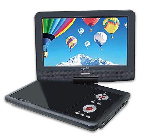 SuperSonic SC-179 Portable DVD Player 9" High Definition: USB and SD inputs with Built-in Lithium Ion Battery and Swivel Display