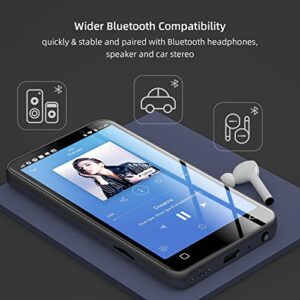 MP3 Player with Bluetooth and WiFi, 4" Full Touch Screen MP4 MP3 Player with Spotify, Android Streaming Music Player with Pandora, Portable HiFi Sound Walkman Digital Audio Player with Speaker (Grey)