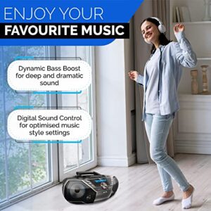 Philips Portable CD Player Boombox Bluetooth with Cassette All in one Powerful Stereo Boombox CD Player for Home with mega Bass Reflex Speakers, Radio/USB / MP3/ AUX Input with Backlight LCD Display