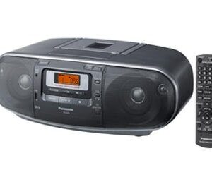 Panasonic RX-D55GC-K Boombox - High Power Portable Stereo AM/FM Radio, MP3 CD, Tape Recorder with USB & Music Port Sound with 2-Way 4-Speaker (Black)