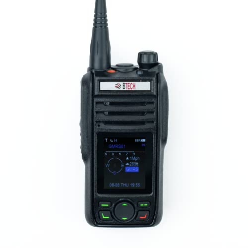 BTECH GMRS-PRO IP67 Waterproof GMRS Two-Way Radio with Bluetooth & GPS, APP Programmable, GMRS Repeater Capable, with Dual Band Scanning Receiver (VHF/UHF); Long Range Two Way Radio