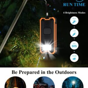 Power-Bank-Solar-Charger - 36000mAh Solar Power Bank, PD 20W Quick Charge,Drop-Proof Waterproof Dustproof Built-in LED Flashlight for iPhone, Tablet, Samsung and More USB Device(Orange)