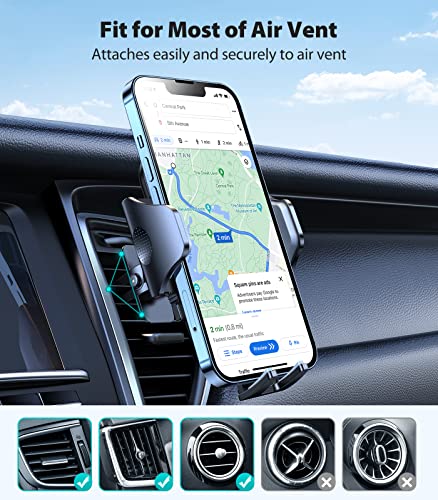 VICSEED Car Phone Holder Mount [All-Round Silicone Protection][Doesn't Slip&Drop] Air Vent Cell Phone Holder for Car Hands Free Easy Clamp Cradle in Vehicle Fit All iPhone Samsung Android Smartphone