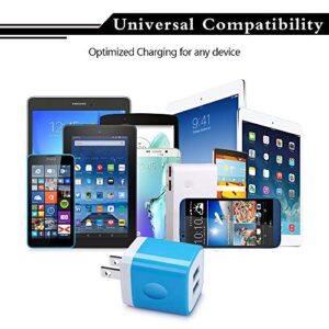 USB Wall Charger,Charging Block,5Pack 2.1A Wall Plug Power Cube Brick Charger Adapter Compatible with iPhone 14 13 12 11 Pro Max/Xs Max/XR/8/7/6S/6 Plus,Samsung Galaxy S23 S22 S21 S20 A10e A20 A50 A80