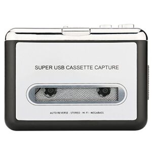 Reshow Cassette Player – Portable Tape Player Captures MP3 Audio Music via USB – Compatible with Laptops and Personal Computers – Convert Walkman Tape Cassettes to iPod Format (Silver)