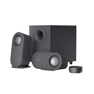 logitech z407 bluetooth computer speakers with subwoofer and wireless control, immersive sound, premium audio with multiple inputs, usb speakers