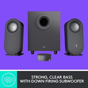 Logitech Z407 Bluetooth Computer Speakers with Subwoofer and Wireless Control, Immersive Sound, Premium Audio with Multiple Inputs, USB Speakers