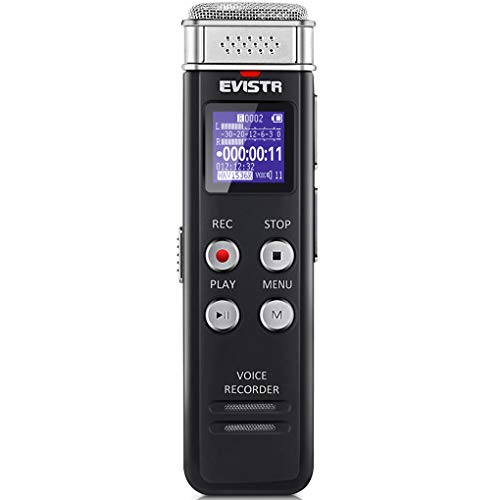 EVISTR 32GB Digital Voice Recorder Voice Activated Recorder with Playback - Upgraded Tape Recorder for Lectures, Meetings, Interviews, Audio Recorder USB Charge, MP3