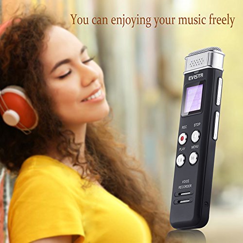 EVISTR 32GB Digital Voice Recorder Voice Activated Recorder with Playback - Upgraded Tape Recorder for Lectures, Meetings, Interviews, Audio Recorder USB Charge, MP3