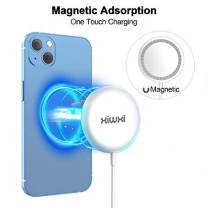 xiwxi 𝐔𝐩𝐠𝐫𝐚𝐝𝐞𝐝 15W Fast Magnetic Wireless Charger Compatible with MagSafe Charger, Wireless Charging Pad for iPhone 14/14 Plus/14 Pro/14 Pro Max iPhone 13 series /iPhone 12 series(No Adapter)