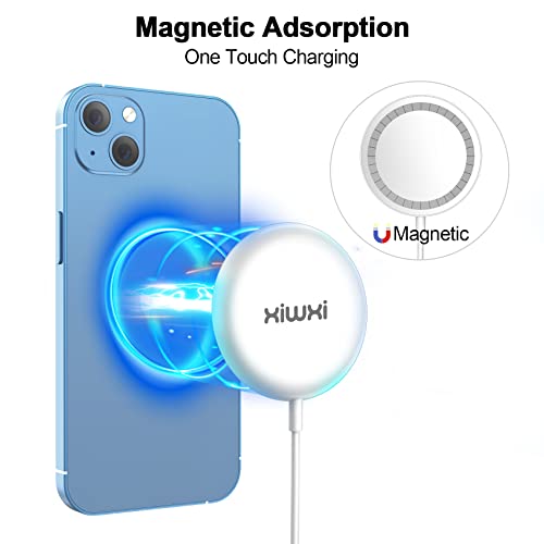 xiwxi 𝐔𝐩𝐠𝐫𝐚𝐝𝐞𝐝 15W Fast Magnetic Wireless Charger Compatible with MagSafe Charger, Wireless Charging Pad for iPhone 14/14 Plus/14 Pro/14 Pro Max iPhone 13 series /iPhone 12 series(No Adapter)