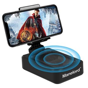 cell phone stand with wireless bluetooth speaker compatible for iphone/samsung/ipad tablet, anti-slip design phone stand with hd surround sound bluetooth speaker for home,office,outdoor etc.