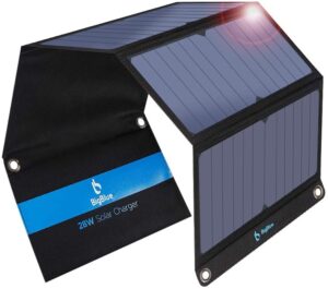 [upgraded]bigblue 3 usb-a 28w solar charger(5v/4.8a max), portable sunpower solar panel charger for camping, ipx4 waterproof, compatible with iphone 11/xs/xs max/xr/x/8/7, ipad, samsung galaxy lg etc.