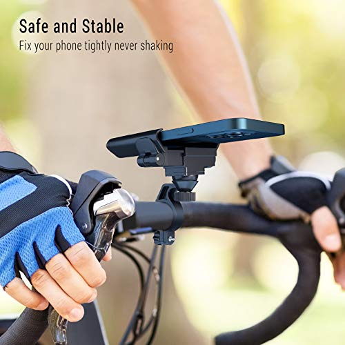 visnfa Upgraded Bike Phone Mount 360° Rotatable Universal Bicycle Motorcycle Scooter Bike Accessories Handlebar Phone Clip/Bike Phone Holder for Any Smartphones Between 3.5 and 7.0 inches