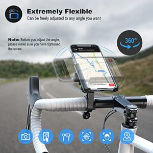 visnfa Upgraded Bike Phone Mount 360° Rotatable Universal Bicycle Motorcycle Scooter Bike Accessories Handlebar Phone Clip/Bike Phone Holder for Any Smartphones Between 3.5 and 7.0 inches