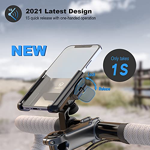 visnfa Upgraded Bike Phone Mount 360° Rotatable Universal Bicycle Motorcycle Scooter Bike Accessories Handlebar Phone Clip/Bike Phone Holder for Any Smartphones Between 3.5 and 7.0 inches