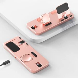 3 in 1 Charging Station for Multiple Devices Apple Portable Charging Stand for Apple Watch iPhone and AirPods Build-in Charger Charging Dock Holder for iPhone with Adapter and Cable (Rose Gold)