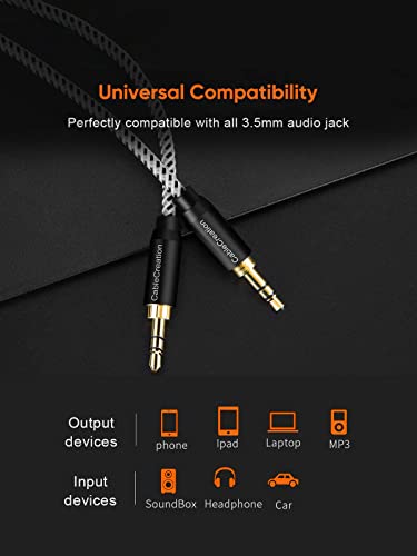 CableCreation Aux Cable(6Ft/1.8M),3.5mm Audio Cable Male to Male,1/8 inch Auxiliary Stereo Jack,Aux Cord for Headphone, Phone, Car, Speaker and More(with Aux Port)