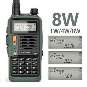 Baofeng Radio Handheld Ham Radio UV-S9 Plus 8W High Power Portable Two Way Radiowith 2200 mAh Battery and USB Charger Cable Walkie Talkie