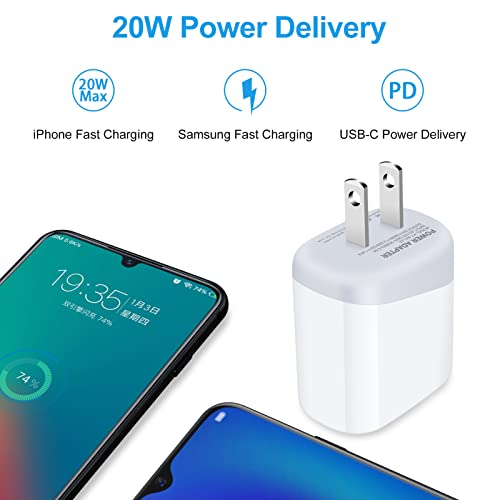 USB C Pixel 7 Fast Charger Type C Charging Block for Google Pixel 7 Pro 7 6a 6 Pro 5a,20W PD 3.0 USB C Wall Charger Box Cube Power Adapter for iPhone 14 Pro 13 12 11 SE,Samsung Galaxy A14,A23,S23,A13