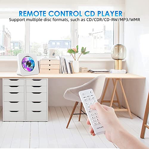 Portable CD Player with Bluetooth, Gueray Desktop CD Music Players for Home Built-in Double HiFi Sound Speakers, Support AUX&USB Headphone Jack, FM Radio Boombox, LCD Screen Display for Kids Gift