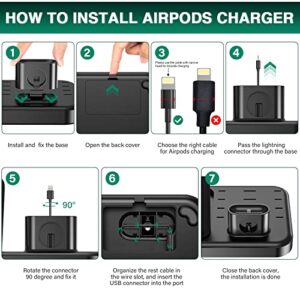 seenda Wireless Charging Station for Multiple Devices - 6 in 1 USB Charging Dock Built-in AC Adapter with 10W Max Wireless Charger Stand and 5 USB Ports for iPhone, iPad, Android, Apple Watch, AirPods