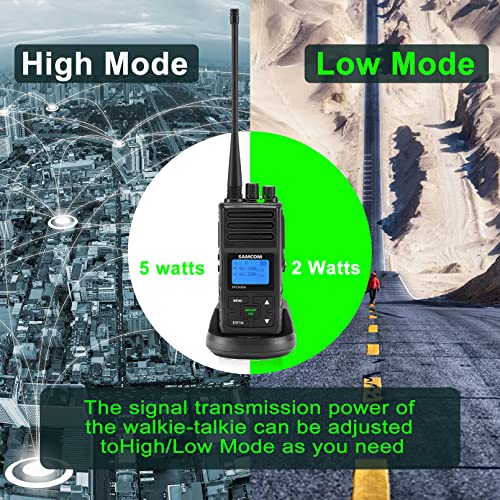 5W High Power Two Way Radio,SAMCOM FPCN30A Walkie Talkies for Adults Long Range Radios with Headphones,Handheld Programmable UHF 2-Way Radio Rechargeable with 1500mAh Battery and Charger,9 Packs