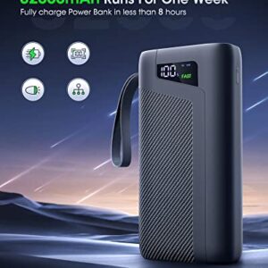 ONLYNEW Power Bank 32000 mAh Portable Charger: PD 20W Super Fast Charger with Powerful Flashlight - Black