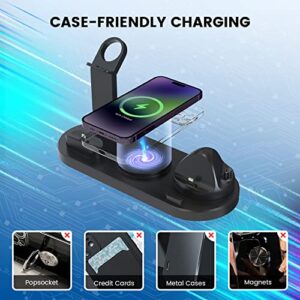 Magnetic Apple Wireless Charging Station 4 in 1 Charger Dock Compatible with iPhone 14/14 Plus/13/12/11/Pro/Pro Max/SE/X/XR/Xs Max, Apple Watch Ultra/8/7/6/SE/5/4/3/2 and Airpods1/2/3 AirPods Pro 1/2