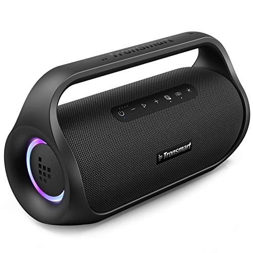 Tronsmart Bang Mini Portable Bluetooth Speaker with 50W Wireless Stereo Sound, IPX6 Waterproof Loud Speaker for Home/Outdoor/Party, Bluetooth 5.3, Beat-Driven Light Show, Support NFC, Micro SD, AUX