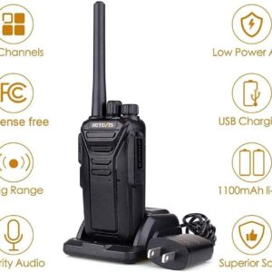 Retevis RT27 Walkie Talkies for Adults, Heavy Duty Two Way Radios Long Range, VOX Hands Free, Local Alarm, Rugged 2 Way Radio (6 Pack) with Six-Way Charger Base, for School Construction Farm