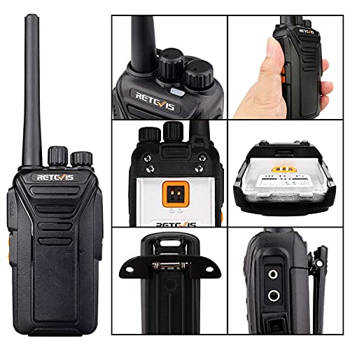 Retevis RT27 Walkie Talkies for Adults, Heavy Duty Two Way Radios Long Range, VOX Hands Free, Local Alarm, Rugged 2 Way Radio (6 Pack) with Six-Way Charger Base, for School Construction Farm