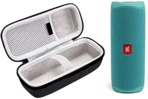 jbl flip 5 waterproof portable wireless bluetooth speaker bundle with hardshell protective carrying case (teal)