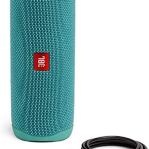 JBL Flip 5 Waterproof Portable Wireless Bluetooth Speaker Bundle with Hardshell Protective Carrying Case (Teal)