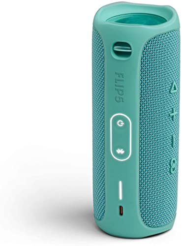 JBL Flip 5 Waterproof Portable Wireless Bluetooth Speaker Bundle with Hardshell Protective Carrying Case (Teal)